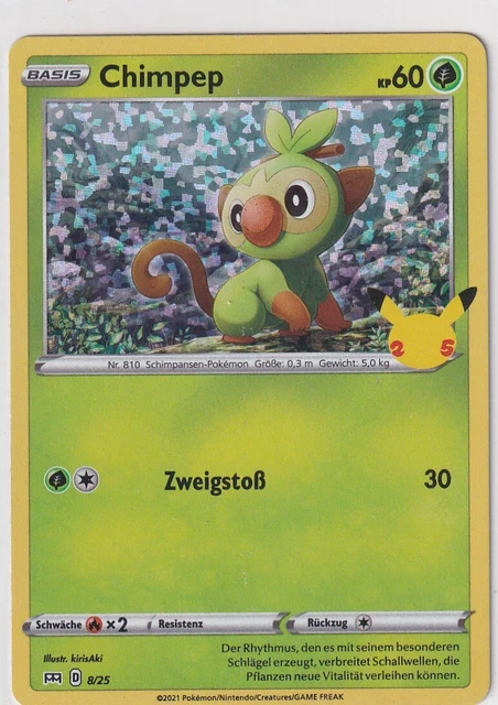 POKEMON MAPPA MCDONALDS 25 Anniversario Mc Donalds No. 8/25 Chimpep ...
