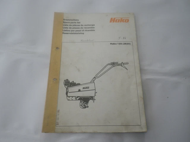 ERSATZTEILLISTE HAKO 125 (3625) HS 50 Motor Original Hako Hausdruckerei ...