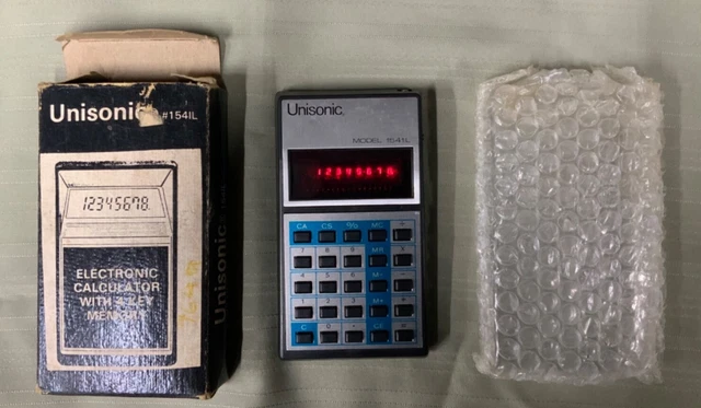 UNISONIC CALCULATOR - Model 154IL - with Original Box - Vintage £23.00 ...