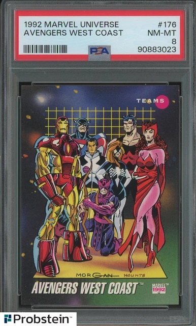 1992 MARVEL UNIVERSE #176 Avengers West Coast PSA 8 Neuf Neuf Mt EUR 5 ...