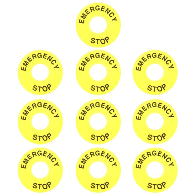 10 PCS PUSH Ring Emergency Stop Warning Sign Button Cover Lockout $17. ...