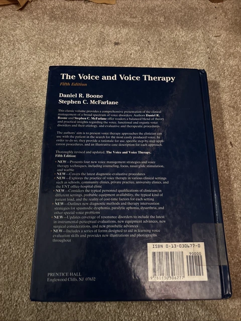 THE VOICE AND Voice Therapy by Stephen C. McFarlane, Daniel R. Boone ...
