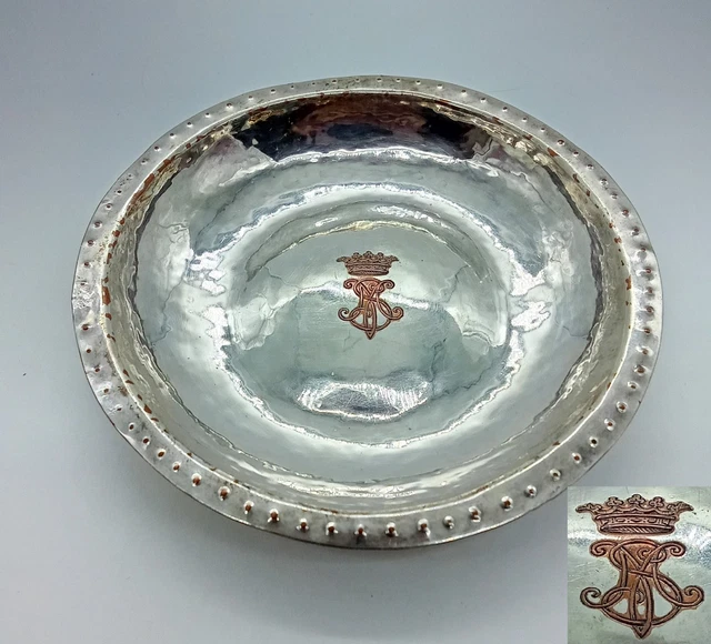 COUPELLE ARMOIRIES COURONNE DUCALE ( DUC ) EN MÉTAL ARGENTÉ DOUBLÉ XIX ...