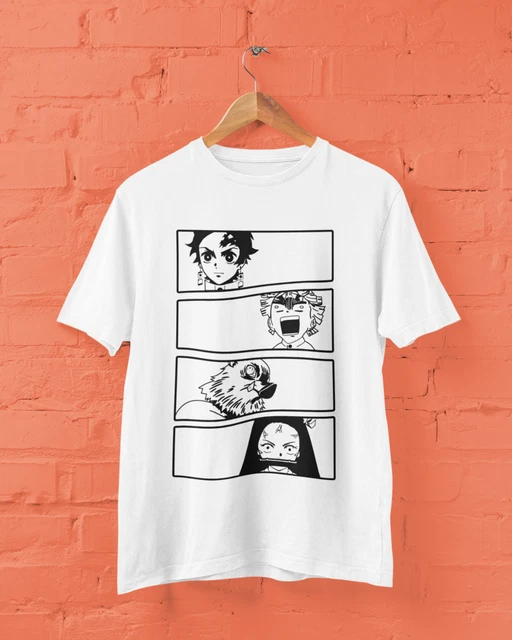 Demon Slayer Kimetsu No Yaiba Squad Tanjiro Nezuko Funny Anime White T