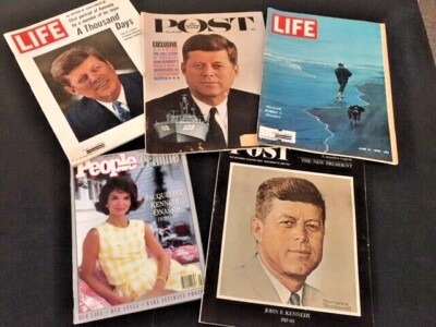 SET OF 5 KENNEDY Magazine Tributes - JFK, Bobby, Jackie 1960s VG ...