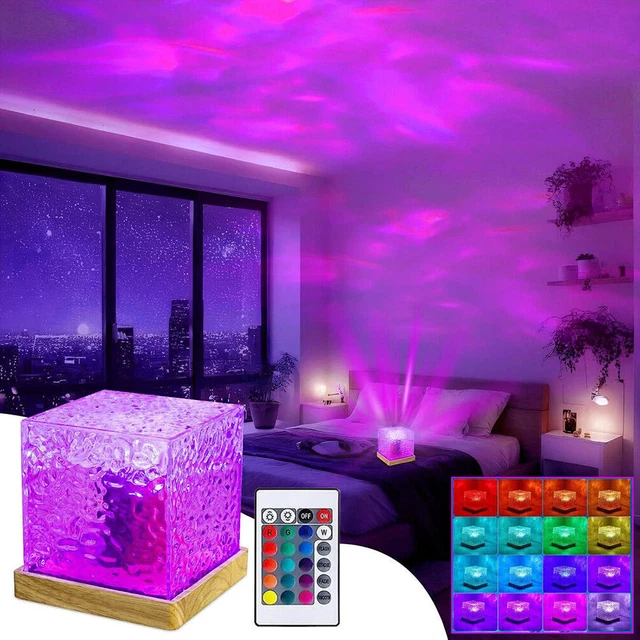 LED PROJECTION LAMP Northern Lights 16 Colour RGB Cube Aurora Sensory ...