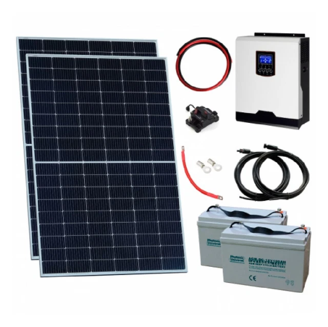 820W SOLAR PANEL Kit w/ 2x 100ah Battery & 3kW Inverter Barge Motorhome ...