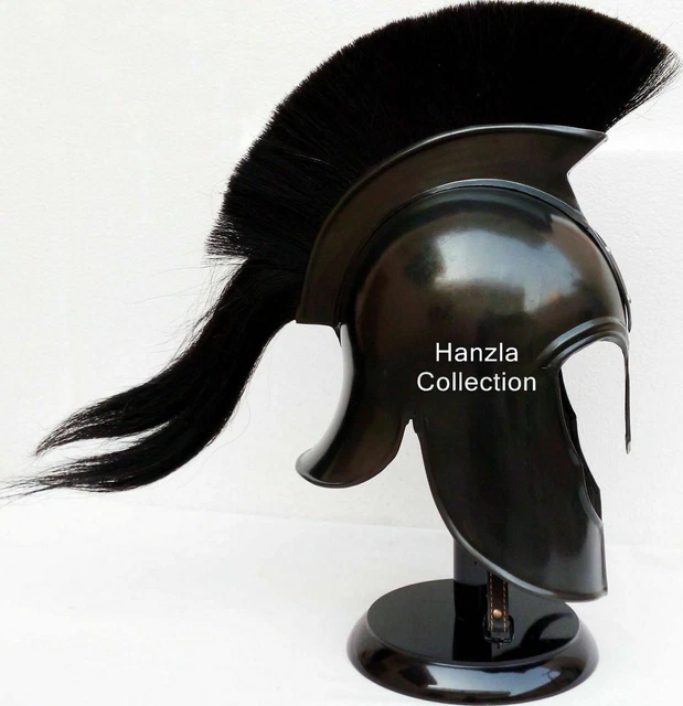 MEDIEVAL GREEK CORINTHIAN Helmet with Black Plume, Armor Knight Spartan Costumes £82.63 ...