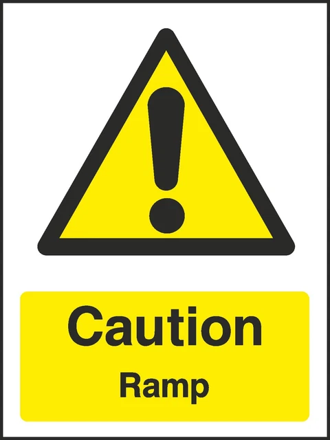 RAMP SAFETY SIGNS Stickers Caution Warning Danger Hazard Alert Warn ...