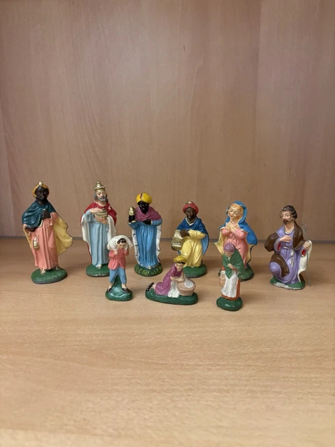 NOVE STATUINE DEL Presepe In Gesso D’epoca 11 Cm EUR 45,00 - PicClick IT