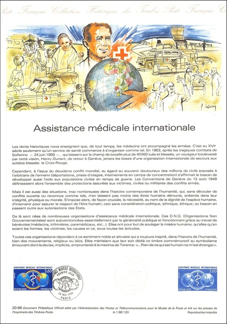 DOCUMENT OFFICIEL 1988 - Assistance médicale internationale EUR 2,00 ...