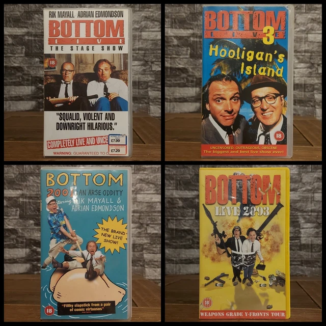 BOTTOM LIVE VHS Bundle Hooligans Island Weapons Grade Y Fronts Etc ...