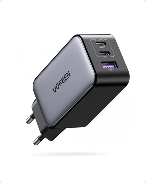 NETZTEIL UGREEN NEXODE USB C Ladegerät 65W GaN Charger 3-Port PD Netzt. 60W PPS EUR 21,90 ...
