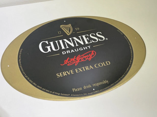 GUINNESS BEER METAL Tin Bar Sign 2004 Man Cave Pub Tavern Man Cave ...