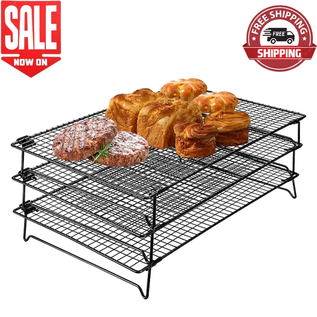 UPGRADED STACKABLE COOLING Rack for Baking,3 Tier Jerky Rack Cooling ...