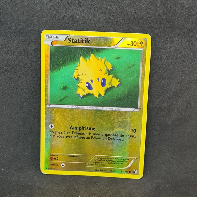 CARTE POKÉMON 45/114 Statitik 30 PV - REVERSE Noir & Blanc FR EUR 1,00 ...