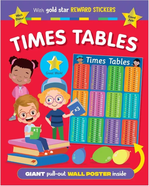 TIMES TABLES ACTIVITY Book Childrens Learn Maths Multiplication & Wall ...