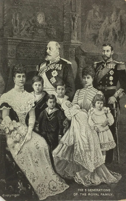VINTAGE POSTCARD THE 5 Generations Of The Royal Family Portrait ...