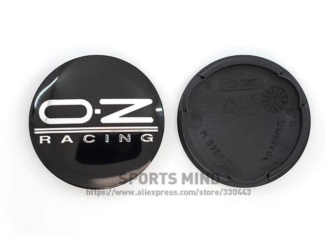 4X62MM OZ RACING Black Decals Wheel Center Caps Emblems Rim Caps ...
