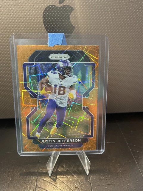 2021 PRIZM FOOTBALL Justin Jefferson Orange Lazer Laser Minnesota ...