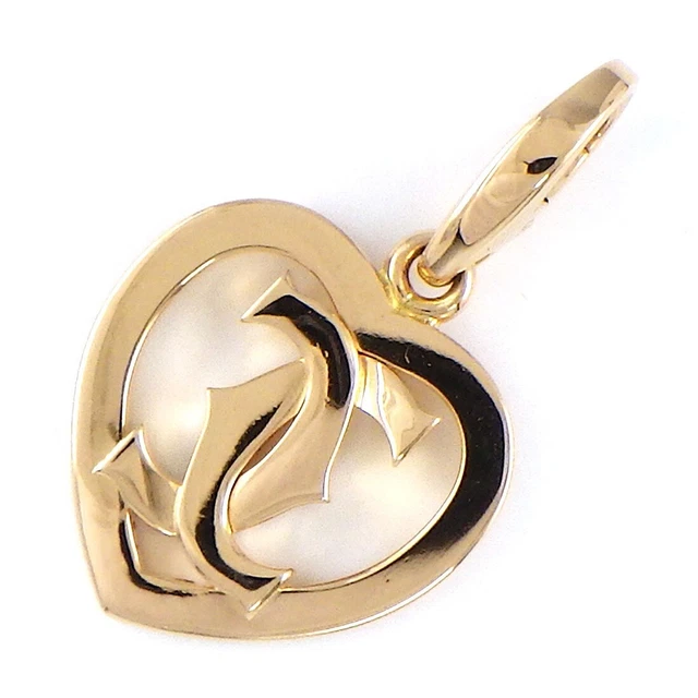 AUTH CARTIER CHARM 2C C2 Heart Logo 750(18K) Rose(Pink) Gold $750.50 ...