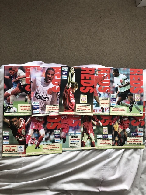 LIVERPOOL FC PROGRAMMES SEASON 1996/97 total of 10 £18.40 - PicClick UK