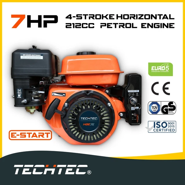 7HP ELECTRIC & Recoil Start Petrol Engine OHV 4-Stroke Horizontal Shaft ...