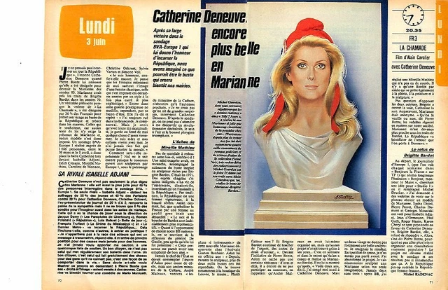 COUPURE DE PRESSE Clipping 1985 Catherine Deneuve en marianne (2 pages) EUR 5,00 - PicClick FR