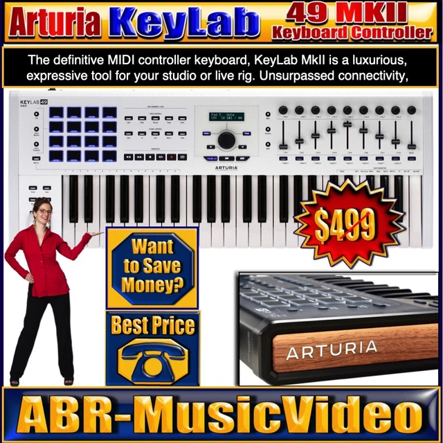 ARTURIA KEYLAB 49 MkII 49-key Midi Keyboard Controller (White) $365.00 ...