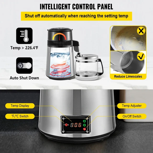 VEVOR 🔥4L WATER Distiller Water Filter Water Distiller Water Distiller ...