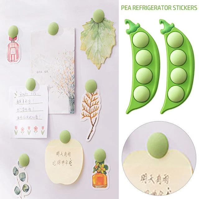 WITH MAGNETIC FORCE Pea Refrigerator Stickers Cartoon Fridge Magnets ...