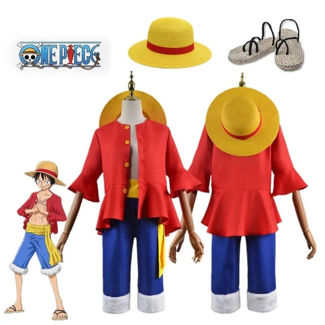 ONE PIECE COSPLAY Luffy Costume Chapeau De Paille Déguisement Toute ...