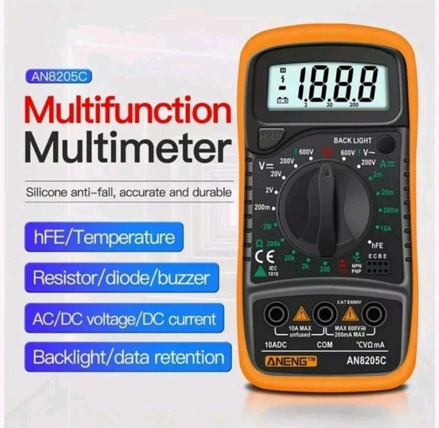 DIGITAL MULTIMETER AC/DC Ammeter Volt Ohm Test Meter Professional ...