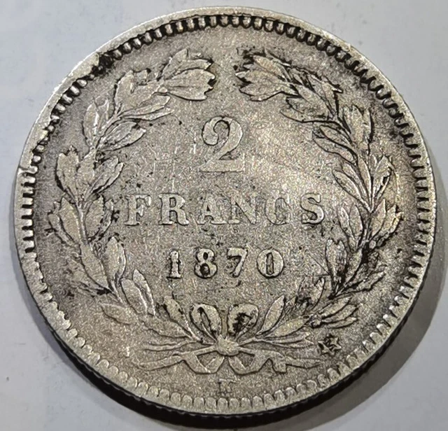 RARE **** 2 FRANCS CERES Sans Légende 1870 K M dans l'étoile **** TTB ...