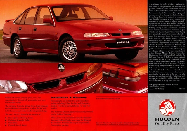 HOLDEN COMMODORE VR VS Formula Kit Brochure $18.00 - PicClick AU