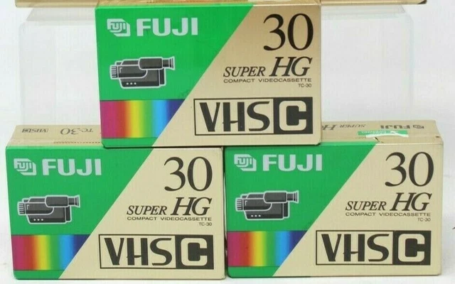 3 FIJI VHS C Super HG TC-30 Blank Camcorder Video Cassette Tape TC-30 # ...