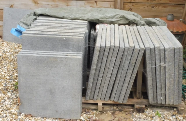 MARSHALLS RIVEN CHARCOAL Paving Slabs 600x600x38 £101.00 - PicClick UK