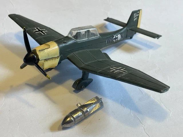 DIECAST DINKY TOYS Luftwaffe Junkers Ju87B Stuka Ww2 Fighter Plane With ...