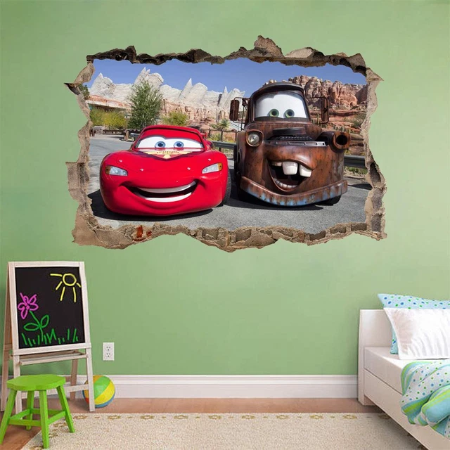 LIGHTNING MCQUEEN TOW Mater Disney Cars Smashed Wall Decal Wall Sticker ...