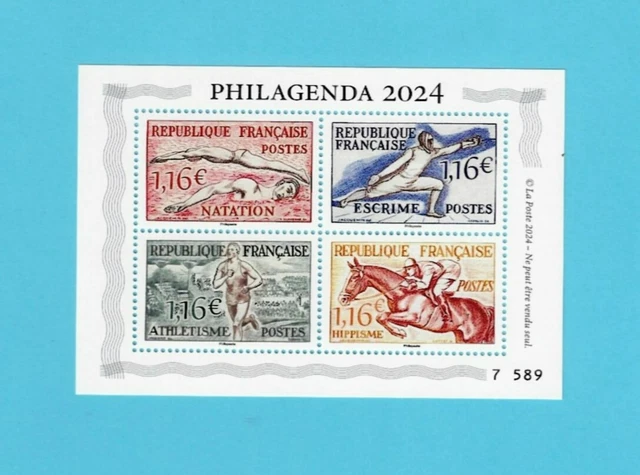 FRANCE BLOC PHILAGENDA 2024 4 Timbres JO 1952 Neuf *** - SANS AGENDA ...