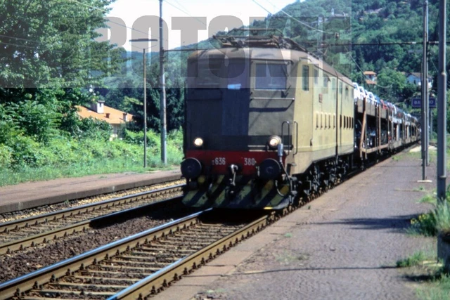 35MM DIA FS Italien Eisenbahn Elektrolok E636 380 Baveno 1996 Original ...