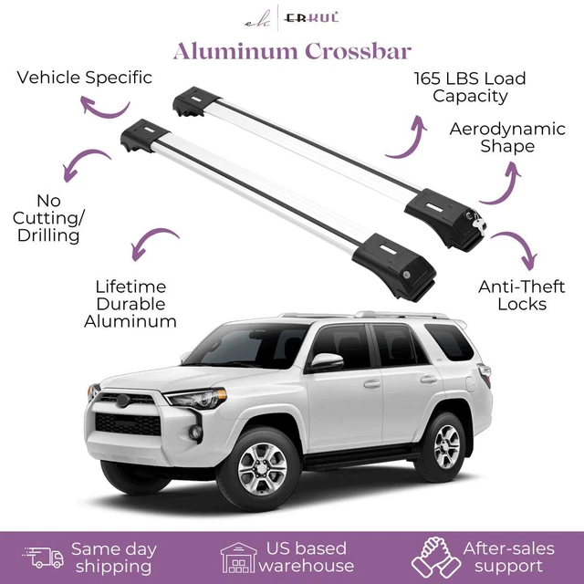 2 PIECE LOCKABLE Roof Rack Cross Bars For Toyota 4Runner 2010-24 ...