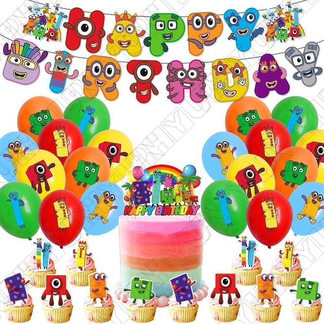 46PCS NUMBERBLOCKS PARTY Supplies Kinder enthalten Banner Kuchen Topper ...