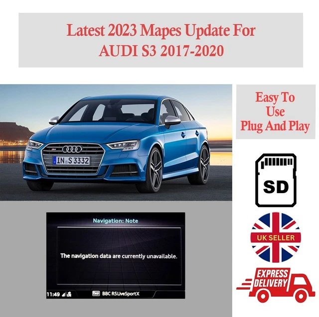 LATEST 2023 MAPS for Audi S3 2017-2020 MIB-HS SAT MHS2 Navigation ...