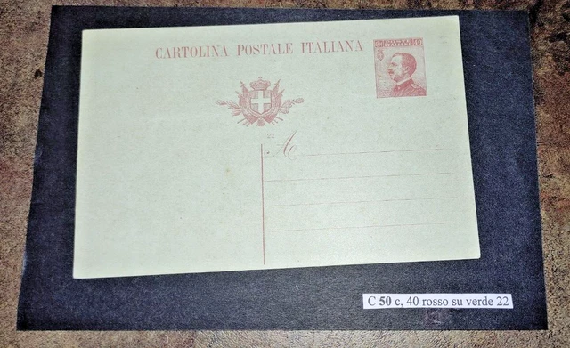 CARTOLINA INTERO POSTALE Regno 40 Cent su Verde 22 FP EUR 9,99 ...