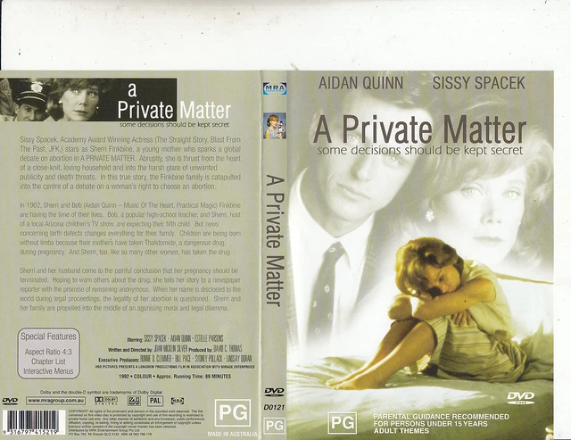 A PRIVATE MATTER-1992-[SISSY Spacek]-MRA Entertainment-Movie MRAE- DVD ...