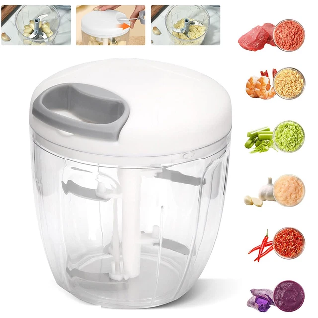 FOOD CHOPPER MANUAL Pull Cord Pulling Vegetable Slicer Hand Blender ...