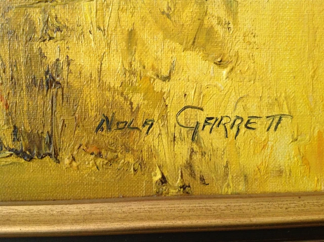 NOLA GARRETT 1939- AUSTRALIAN ARTIST, AUST LANDSCAPE PAINTING. LGE 97 ...