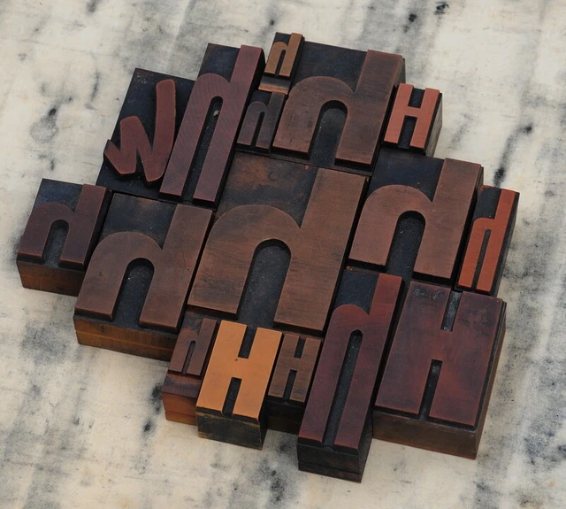 HHHHH ANCIENS CARACTERES d'imprimerie typographie lettres ABC imprimeur ...