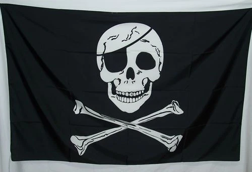 DRAPEAU DES PIRATES Jolly Roger Crane Pirate Crâne Noire Pirate Flag ...
